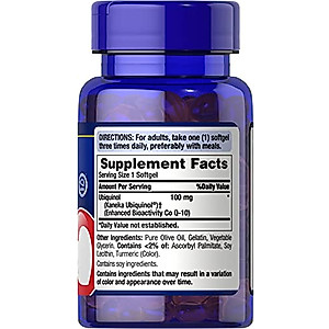 Ubiquinol 100mg, Supports Heart Health,120 Softgels by Puritan's Pride