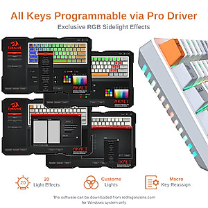 Redragon 60% Mechanical Gaming Keyboard RGB Backlit Ultra-Compact Hot-Swappable Red Switch, Fully Programmable Pro Software Supported, K642WGO-RGB