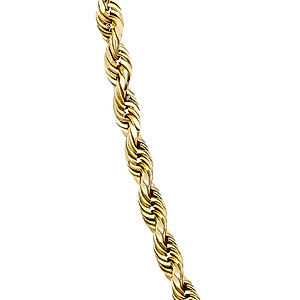 PORI JEWELERS 18K Yellow Gold 1.5MM, 1.8MM, 2MM, 2.5MM, 3MM, 4MM, or 5MM Diamond Cut Rope Chain Necklace Unisex Sizes 16"-30" (3MM, 24)