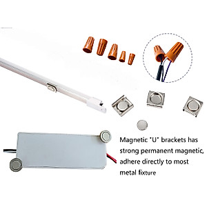 jimwhen 4FT LED Retrofit Kit,24W Magnetic LED Troffer Retrofit Kit 2x4 FT,3600LM,5000K Daylight White, T8 T10 T12 Fluorescent Replacement, NOT Dimmable, 1 Driver 2 Tubes Per Kit