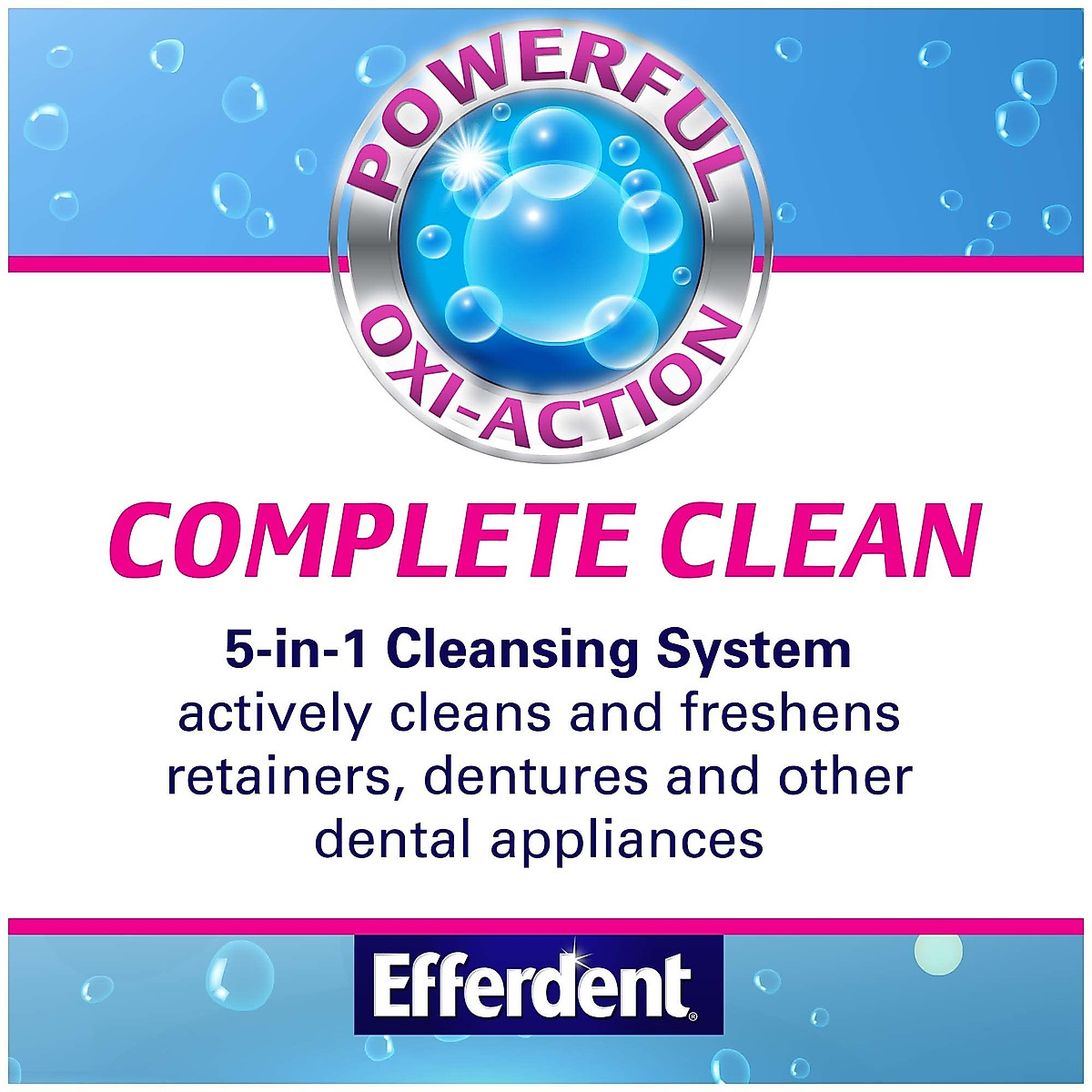 Efferdent Denture Cleanser Tablets, Complete Clean, Tablets, Multicolor, 252 Count