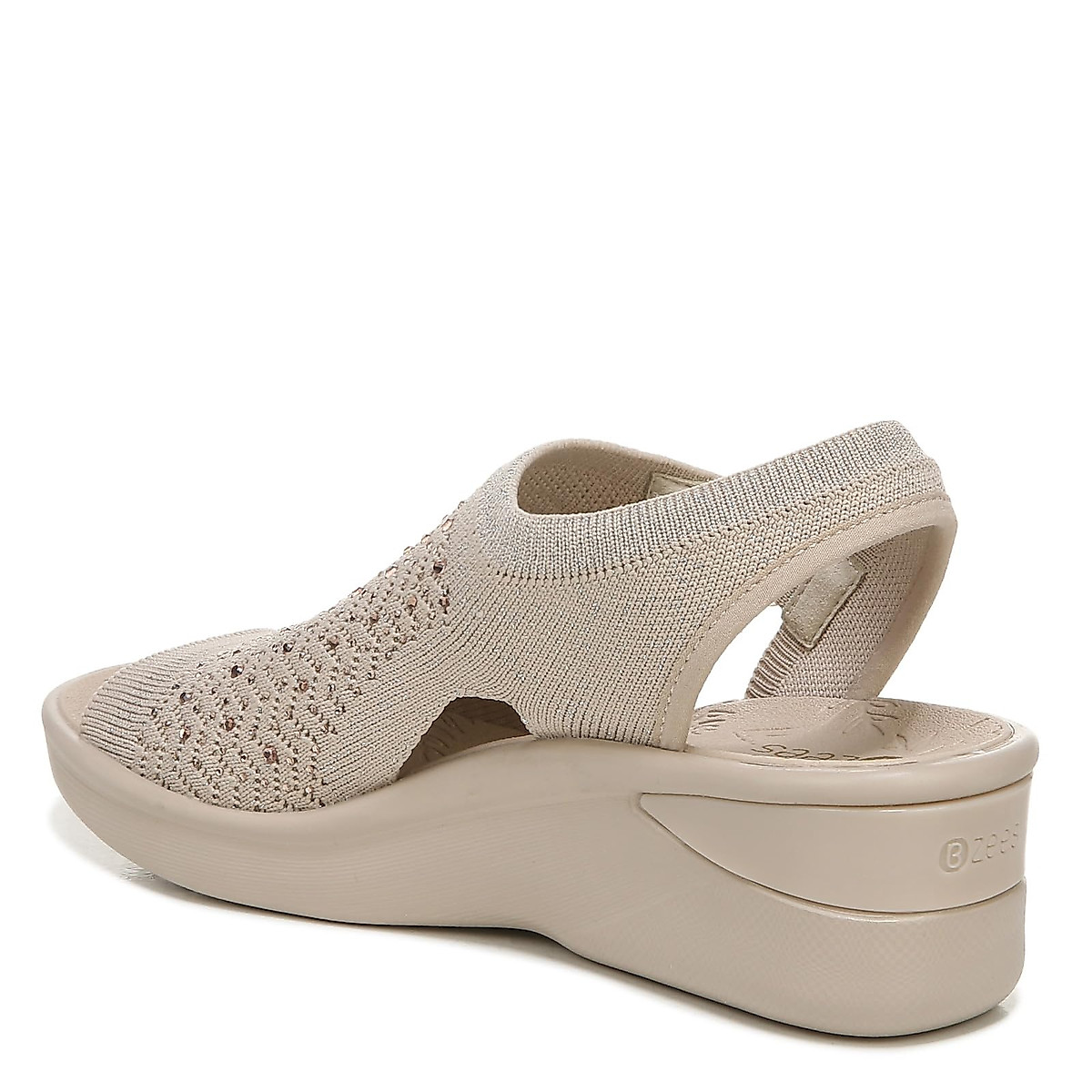 BZees Womens Star Bright Slingback Wedge Sandal, Champagne, 8.5 US