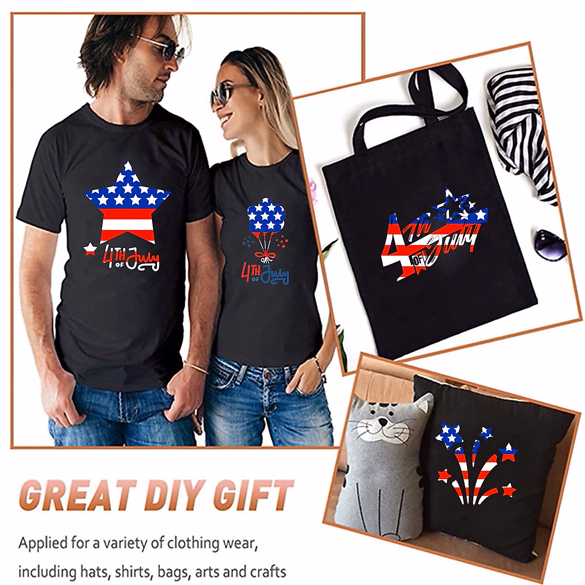 Valentine Sticker Independence Day HTV Vinyl Heat Transfer Vinyl Rainbow Stripe Pattern Vinyl Vinyl Bundling Roll Soft Metal HTV Vinyl For Ironing Clothes And Other Fabrics Food Blogger (A, One Size)