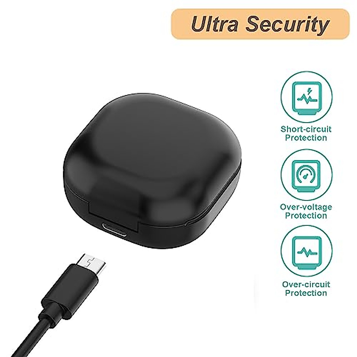 Charging Case for Samsung Galaxy Buds Pro (SM-R190), Replacement Charger Cradle Station Box with USB Type-C Cable for Galaxy Buds Pro Earbuds (Black)