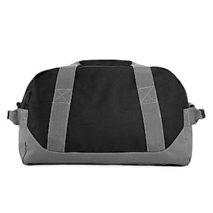Dalix 14" Small Duffle Bag Two Toned Gym Travel Bag in Black Gray