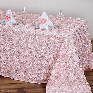 Tableclothsfactory Rosette/Rose Pattern Rectangle Tablecloth 90x156 - Blush Tablecloth