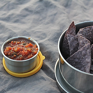 Ecolunchbox Seal Cup Mini | Stainless Steel Leak-Proof Seal Cup | Food Container with Silicone Lid, Holds 3oz (equivalent to 90 ml) | 2.6 inches Round by 1.5 inches Tall (6.6 cm Round x 3.8 cm Tall)