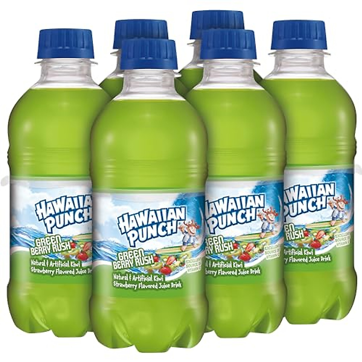 Hawaiian Punch Green Berry Rush Fruit Juice Drink, 10 Fl Oz Bottles, 24 Count (4 Packs Of 6), Ready-to-drink, On-the-go, Caffeine-free, Carbonation-free, Gluten-free, Excellent Source Of Vitamin C