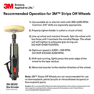 3M Stripe Off Wheel – Adhesive Remover – Eraser Wheel – Removes Decals, Stripes, Vinyl, Tapes and Graphics – 4” diameter x 5/8” thick – 07499 – Pack of 1