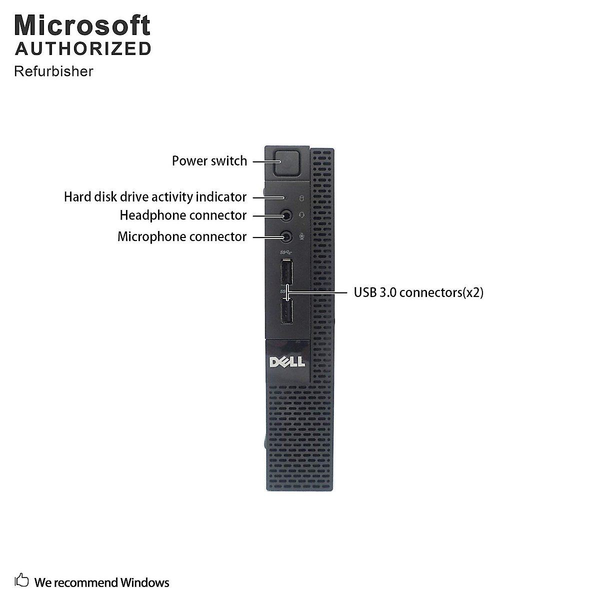 Dell Optiplex 3020 Micro Desktop Computer PC, Intel Core i3-4160T 3.1GHz, 8G DDR3, 500G, WiFi, BT, DP, VGA, Windows 10 Pro 64 Bit-Multi-Language Supports English/Spanish/French(Renewed)