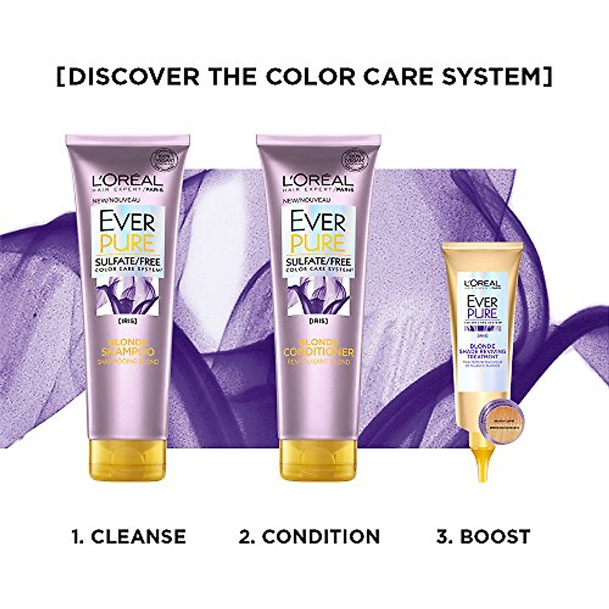 L'Oreal Paris EverPure Blonde Shade Reviving Treatment Sulfate Free, with Iris, 4.2 Fl; Oz