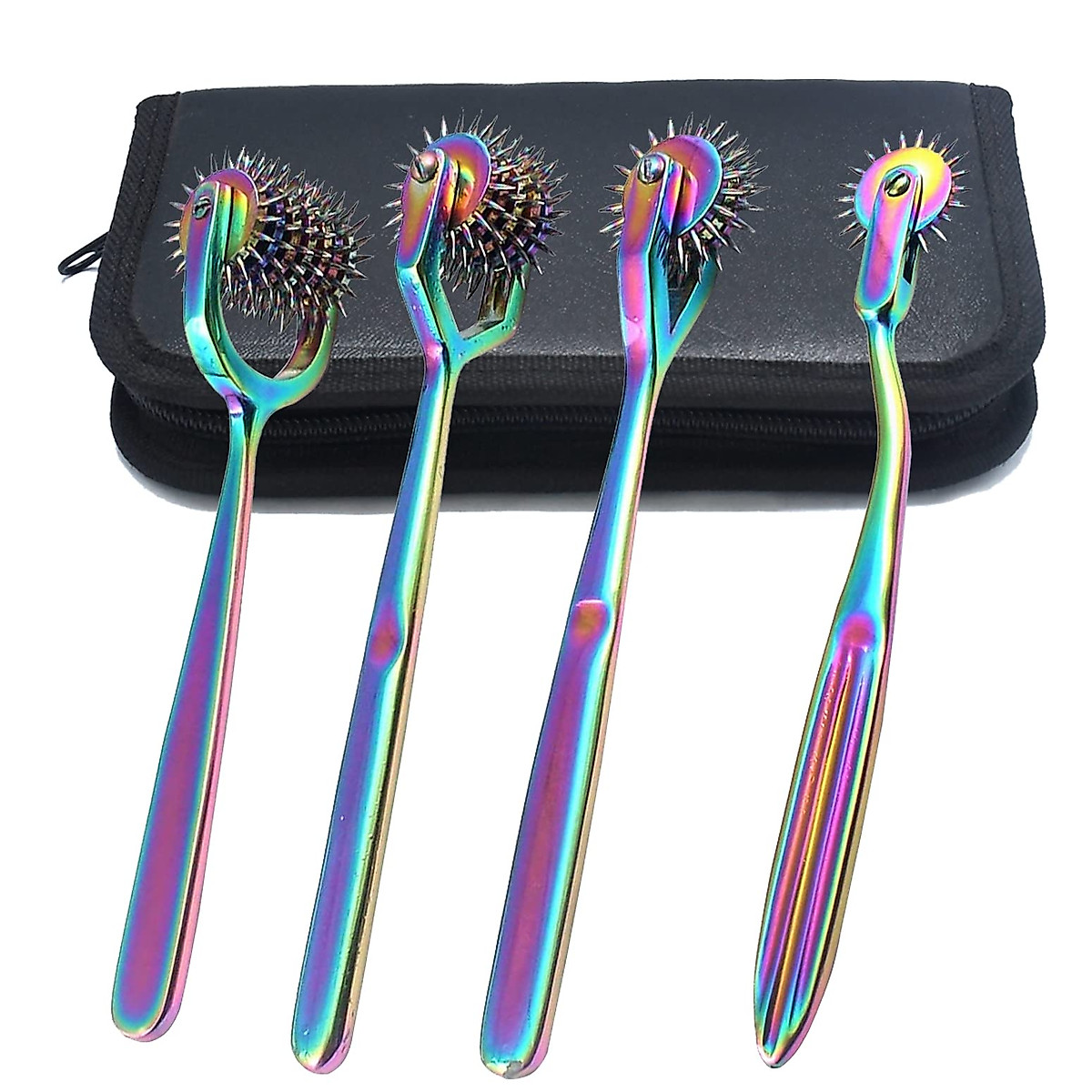 AAProTools Special Edition Multi Rainbow Color Pinwheel WARTENBERG Neurological Sensory Diagnostic, 1,3,5,7 Set with Case