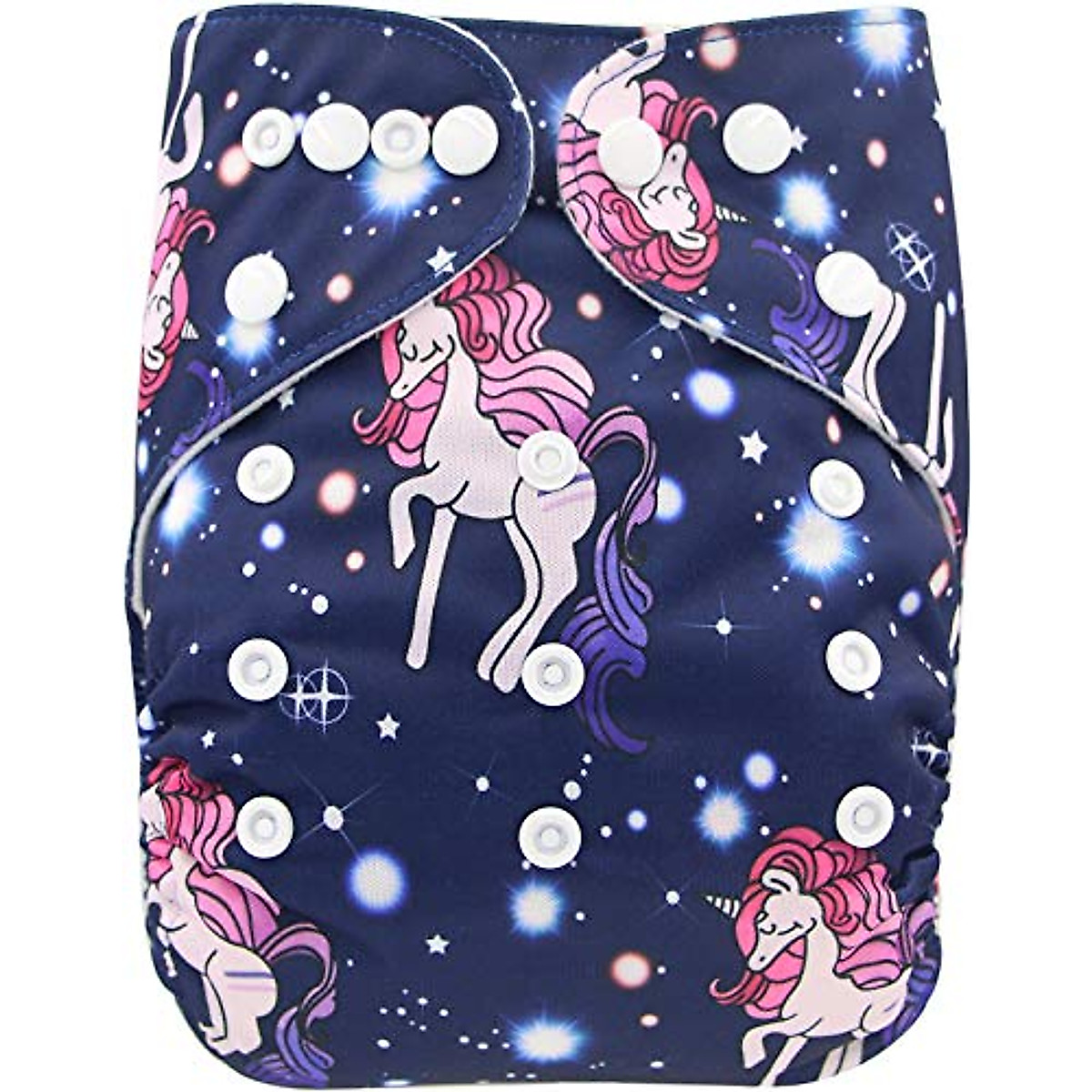 Ohbabyka Baby Reusable Waterproof Bamboo Cloth Diapers Nappies + 5 pics Insert (One Size, Girls)