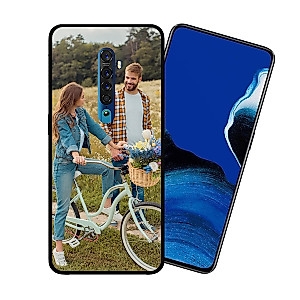 Styletify Customized Photo Case for Oppo Reno 2, Personalized Picture Case Shockproof Silicone Case Soft Candy Custom Phone Case Xmas Birthday Thanksgiving Gift Protective Phone Cover Black