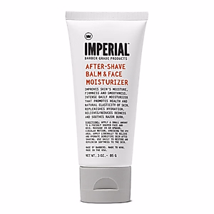 Imperial Barber Grade Products After-Shave Balm & Face Moisturizer - 3oz Soothing Post Shave Healing Balm for Men - Soothe & Hydrate Travel Size