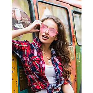 Dunzy 100 Pairs Heart Shaped Sunglasses Rimless Heart Sunglasses Candy Color Eyewear Party Wedding Glasses(Colorful)