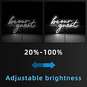 Be Our Guest Neon Signs Words Sign Light as Housewarming Gifts Welcome LED Light up for Guest Room Minimalist Wall Art, Wedding Party, Bridal Shower, Engagement Party.