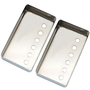 Musiclily 50mm/52mm Guitar Humbucker Pickup Covers Neck Bridge Humbucker Pickup Covers Set for Epiphone Les Paul Electric Guitar, Chrome (Set of 2)