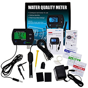 2-in-1 Combo pH & Temperature Meter Water Quality Tester Replaceable BNC pH Electrode for Aquariums Hydroponics Tanks Aquaculture Laboratory
