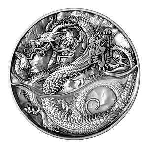 2022 Chamber of Wonders Ao Run/White Dragon 2 oz 999 Fine Silver Coin 10000 Francs Chad 2022 Antiqued Ultra-High Relief