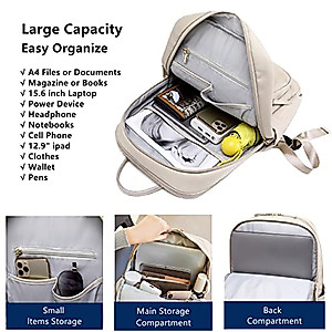 QHRIDS Travel Laptop Backpack 15.6 Inch Anti Theft Work Laptop Bag Large College Water Resistant Casual Daypacks Business Hiking Computer Backpacks for Women