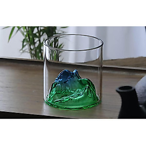 Mt. Fuji Rock Glass, Tumbler Glass, Set of 2, Chiri's Eyama Glass, Whiskey Glass, Beer Glass, Wedding, Father's Day, Mother's Day, Overseas Gift, Paulownia Box