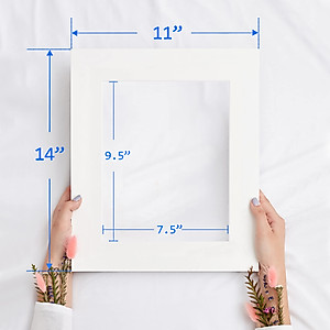 Betus 11x14 White Picture Mats, Acid Free, 1/16 Inches Thickness, White Core Bevel Cut Frame Mattes for 8x10 Pictures - Pack of 10