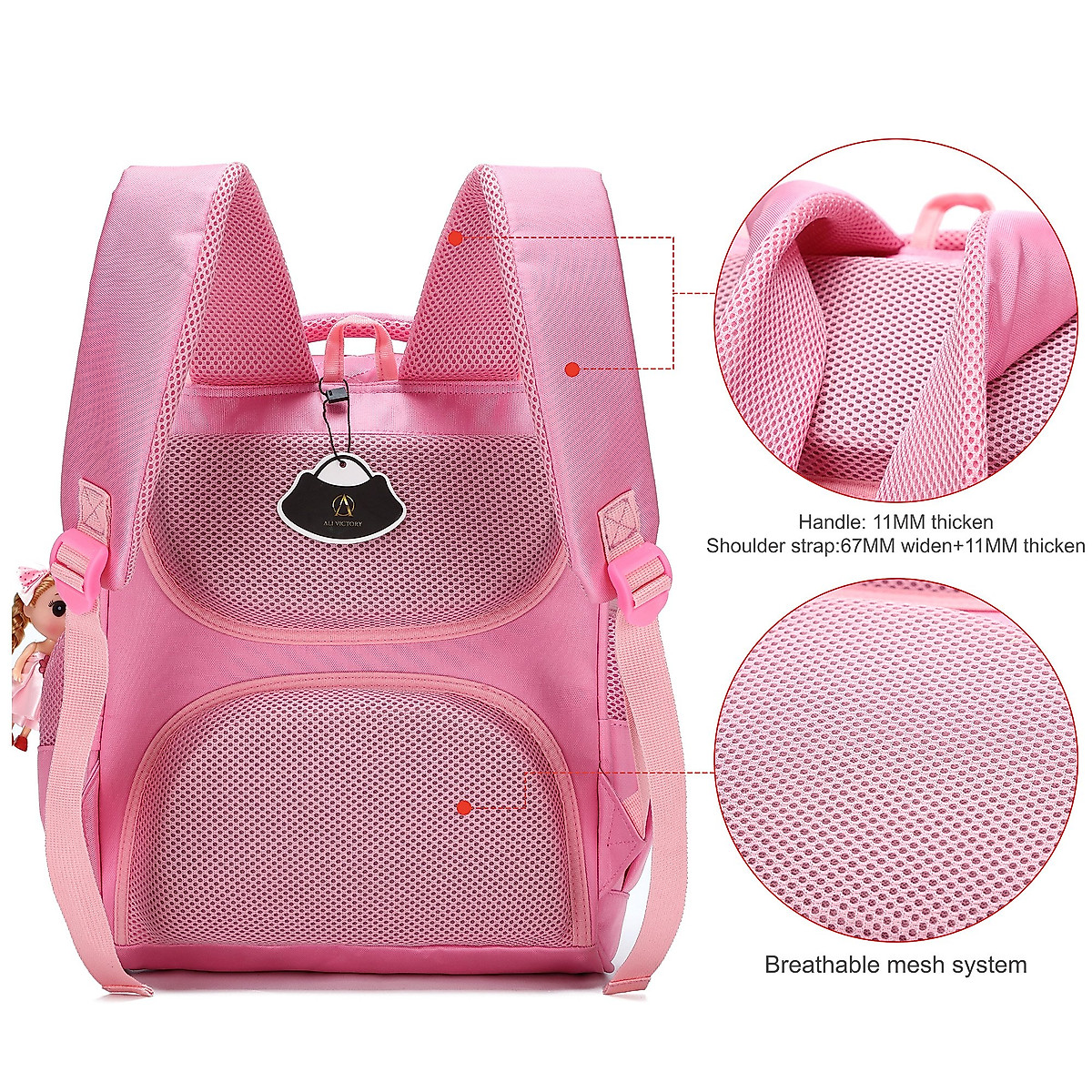 Backpack for Kids Girls School Backpack with Lunch Box Preschool Kindergarten BookBag Set