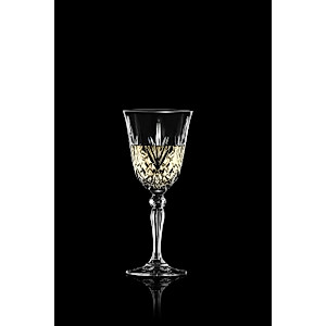 Barski Wine Glass - Goblet - Red Wine - White Wine - Water Glass - Stemmed Glasses - Set of 6 Goblets - Crystal like Glass - 7 oz. Beautifully Cut Designed Made in Europe