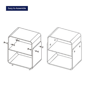 HMYHUM Acrylic Nightstand, 3 Tier Clear Bedside Table for Small Spaces, Modern Side/End Table for Bedroom, Easy Assembly, 17.7" L x 13.8" W x 20.1" H