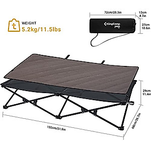 KingCamp Elevated Dog Bed Portable Raised Dog Beds Stable Folding Dog Cot Dog Camping Bed for Outdoor Travel with Washable Mesh for Small, Medium, Large Pet Weight Up to 110lbs with Carry Bag