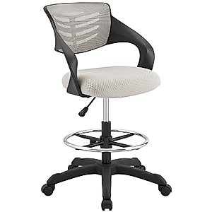 Modway Thrive Drafting Chair - Tall Office Chair for Adjustable Standing Desks in Gray