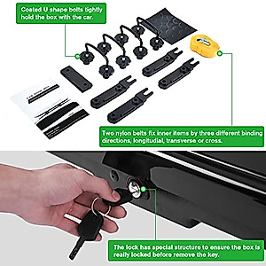 Cargo Box Waterproof Rooftop Cargo Carrier with Car Trunk Organizer Heavy Duty Roof Storage Box Hard Shell Rooftop Cargo Carrier Box Lockable Roof Luggage Storage Case 14 Cubic Feet (Black)