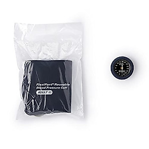 McKesson DuraShock Manual Blood Pressure Monitor - Aneroid Sphygmomanometer Unit with Nylon Cuff, Dial Display, Inflation Pump - Reusable, Fits Most Adult Arms, 1 Count