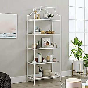 Sauder Anda Norr Bookcase, L: 30.00" x W: 14.49" x H: 70.87", White Finish