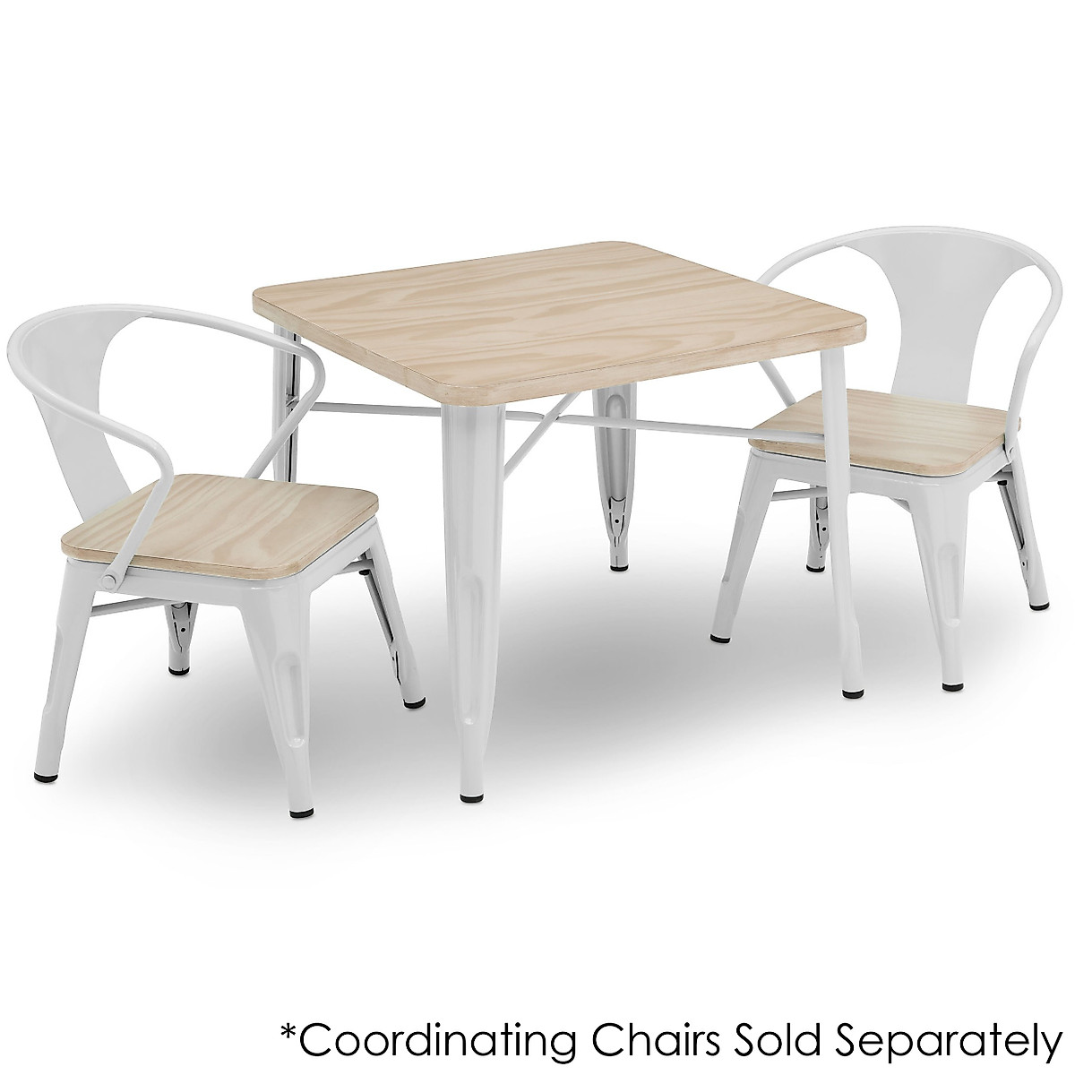 Delta Children Bistro Kids Play Table - Ideal for Arts & Crafts, Snack Time, Homeschooling, Homework & More, White with Driftwood