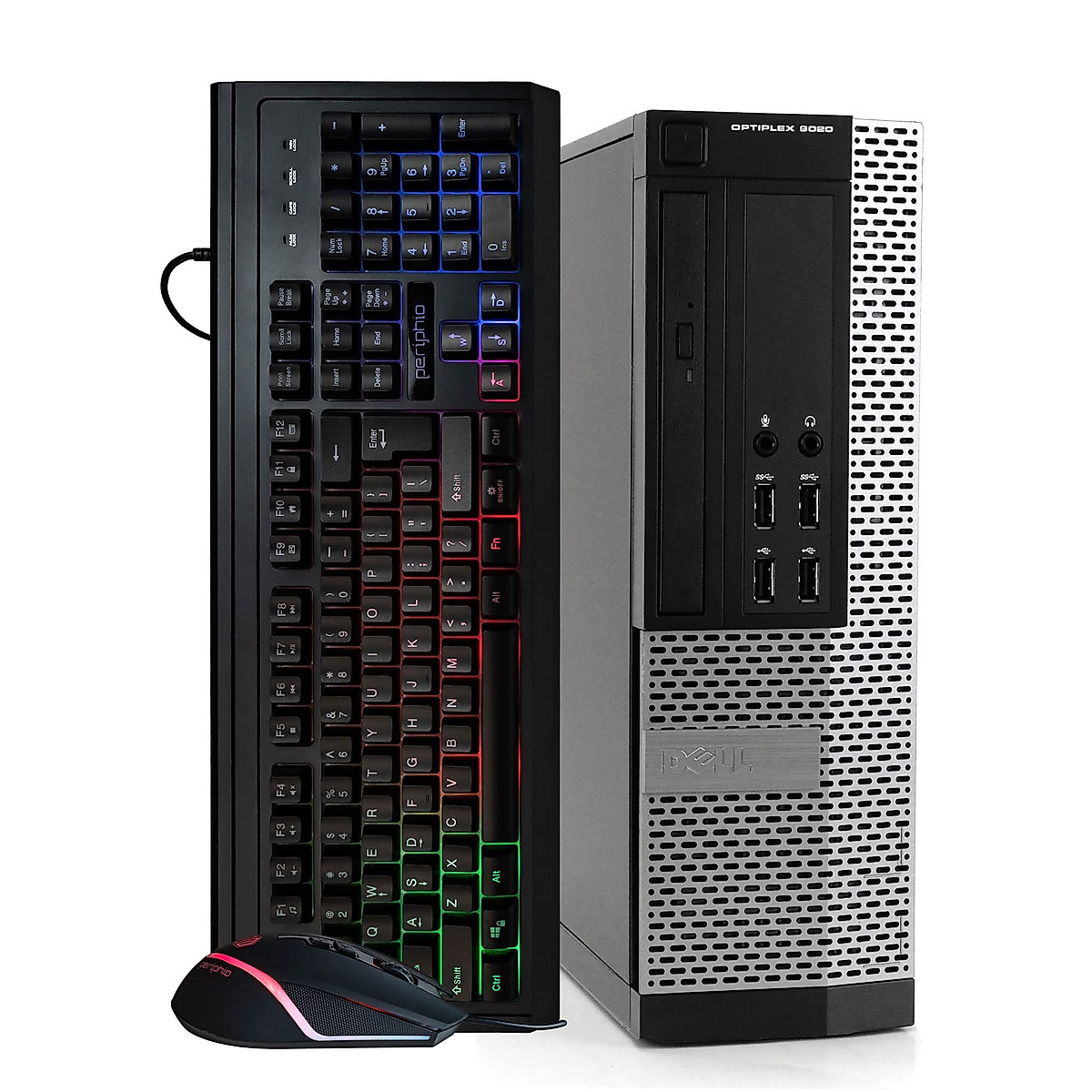 Dell Optiplex 9020 Small Desktop Computer (SFF) | Quad Core Intel i5 (3.20GHz) | 16GB DDR3 RAM | 512GB SSD Solid State | Windows 10 Pro | 24in Monitor | RGB Mouse + Keyboard, Black (Renewed)