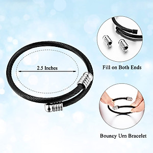 abooxiu Urn Bracelet for Ashes Cremation Bracelet for Ashes Stainless Steel Ash Bracelet for Men Women Memorial Ashes Holder Filling at Both Ends