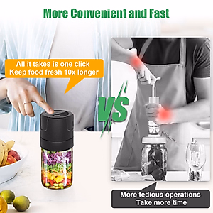 Racazl Electric Mason Jar Vacuum Sealer - Vacuum Sealer for Jars, Electric Vacuum Sealer for Mason Jars Food Storage, Jar Vacuum Sealer for Canning Jars with Mouth and Regular Mason Lids