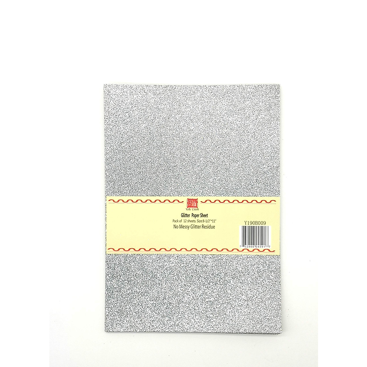 YZH Crafts Glitter Cardstock Paper, No-Shed Shimmer Glitter Papers, Cut Craft and DIY Projects Card stock, Sparkly Paper for Card Making, 8.27 x 11.69 Inch, A4 Size, 10 Sheets (Silver).
