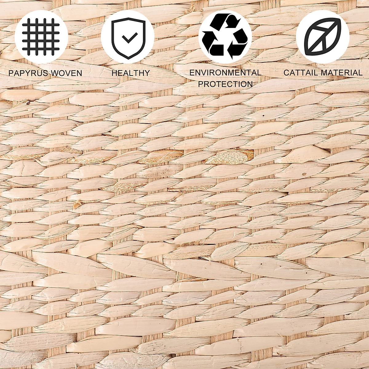 VOSAREA Home Pillow Knitted Straw Flat Cushion Natural Straw Sqaure Pouf Tatami Cushion Hand- Woven Floor Cushion Meditation Soft Yoga Mat for Dining Living Room Balcony Garden Part 40cm