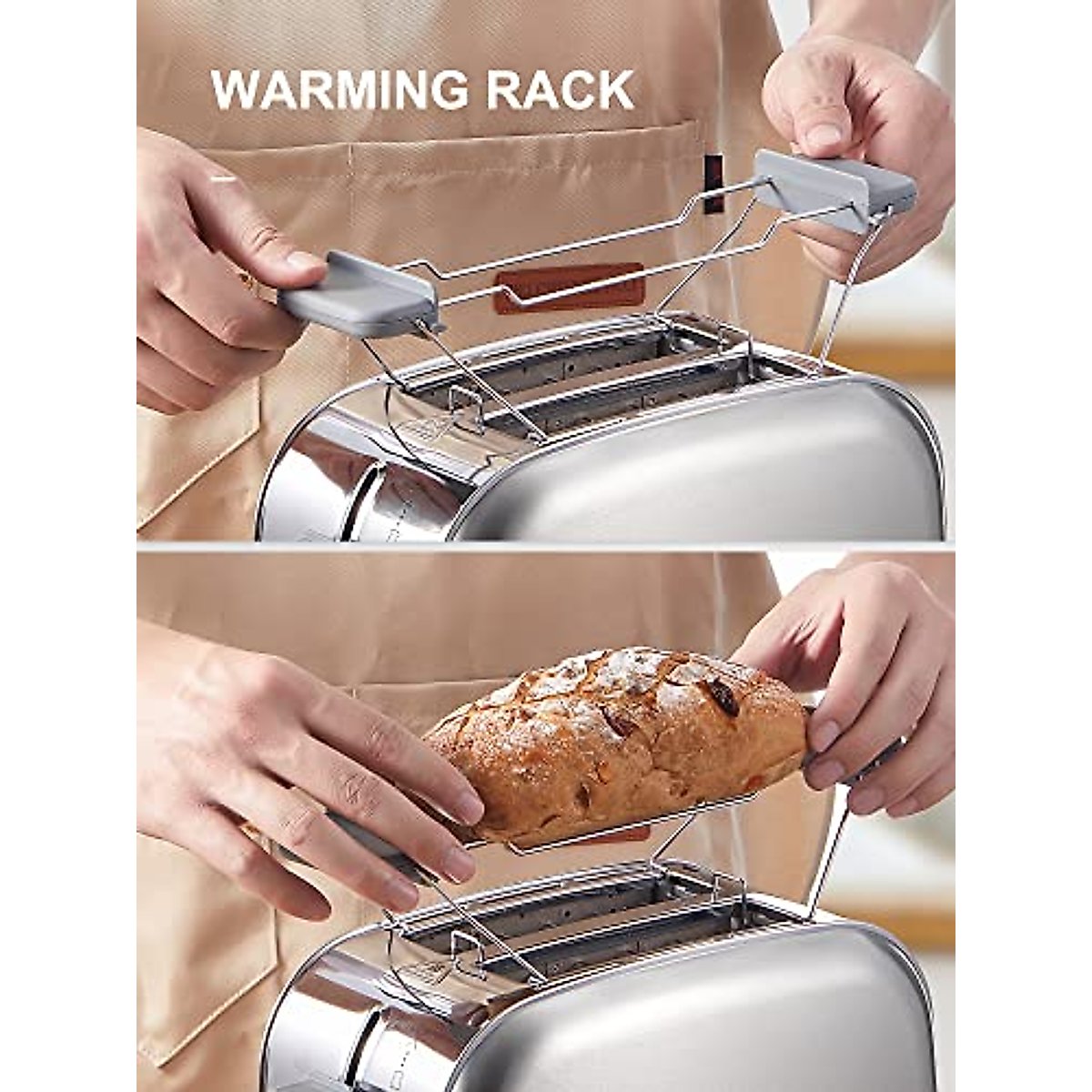 2 Slice Toaster, Retro Bagel Toaster Toaster with 7 Bread Shade Settings, 2 Extra Wide Slots, Defrost/Bagel/Cancel Function, Removable Crumb Tray, Stainless Steel Toaster by Yabano, Silver