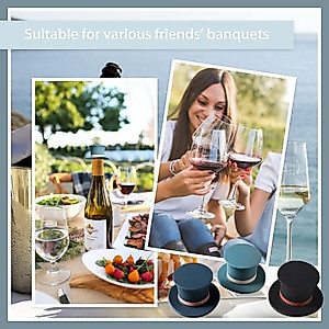 Wine Stoppers, Soft Silicone Wine Bottle Stoppers, Funny Reusable Bottle Caps, Decorative Wine Sealer Preserver Accessory Set Pack of 6 (Multicolored)