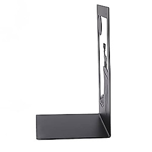 Book Holder, Upright Wide Applicability Metal Bookends with 4 Antislip Foam Pads for Books for Schools for CDs for Office (Cliff Deer)