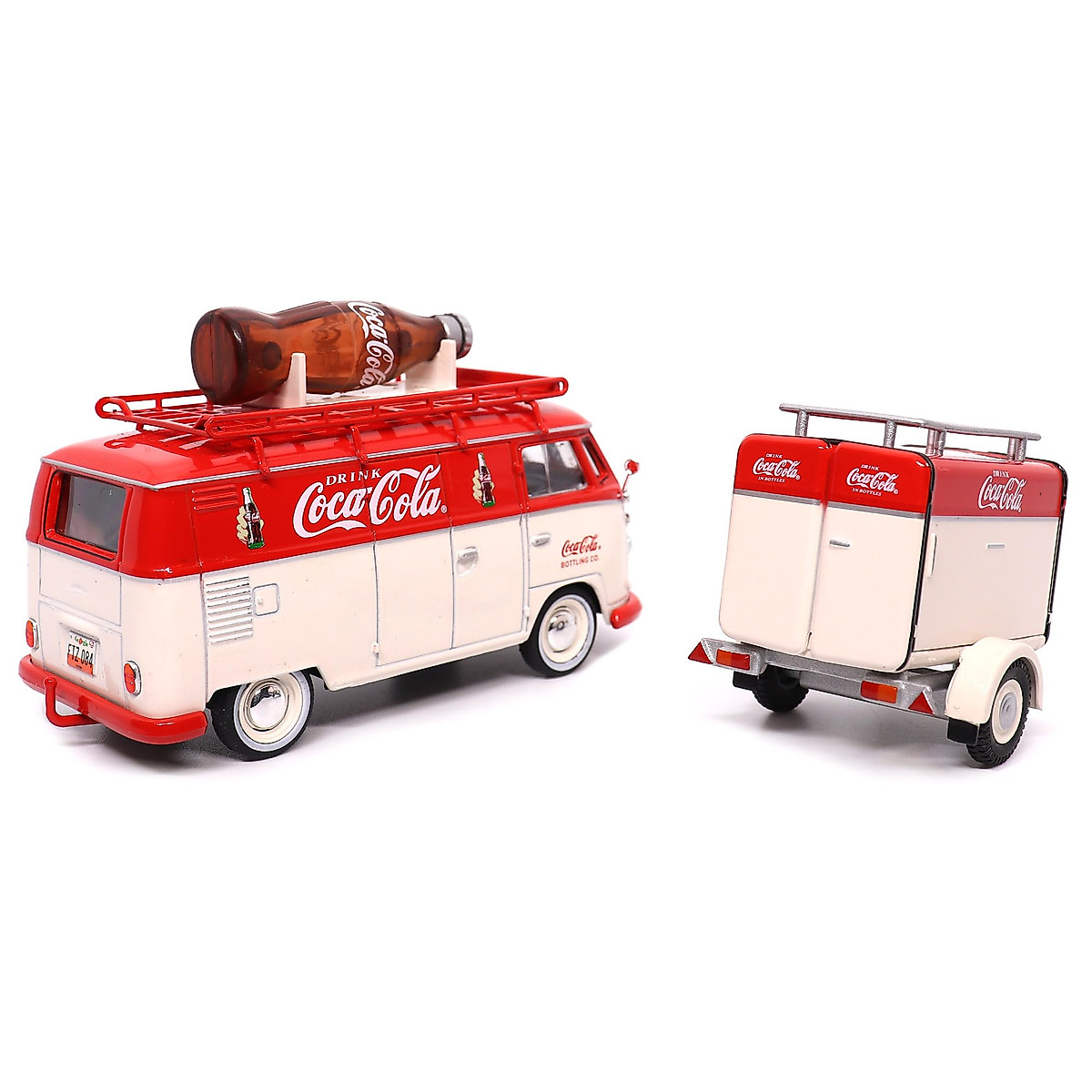 1:43 Coca-Cola 1960 Volkswagen Kombi T1 with Trailer - Motor City Classics