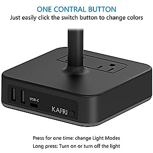 KAFRI RGB Dual Headphone Stand with USB C Charger Desk Gaming Double Headset Holder Hanger Rack with 3 USB Charging Port and 2 Outlet - Suitable for Gamer Desktop Table Game Earphone Accessories Gift