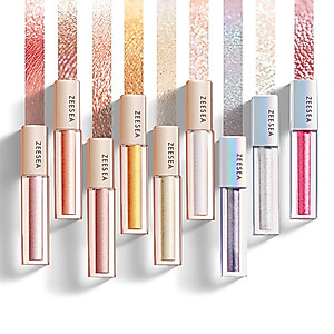 zeesea Glitter Galaxy Colored Liquid Eyeshadow, Dazzling Shimmer Eye Makeup, High Pigmented & Long Lasting (11 Fireworks)