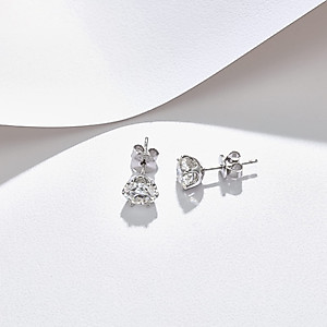 HOTTIE HONEY 2CT Moissanite Stud Earrings 925 Sterling Silver Earrings for Women Men (18k white gold)…