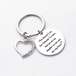 De&ai Daughter in law gift stepdaughter gift adopted daughter gift adoption keychain for Daughter in law thank you gift birthday keychain for Daughter-in-law jewelry