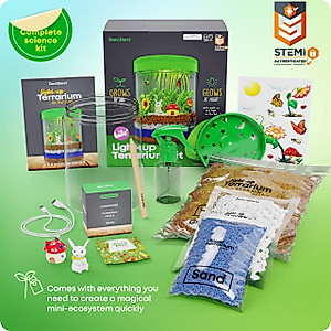 Light-Up Terrarium Kit for Kids - STEM Science Kits - Easter Gifts for Kids - Educational DIY Kids Toys for Boys & Girls - Crafts Projects Ideas for Ages 6 7 8-12 Year Old Age